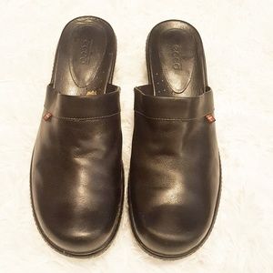 Ecco | Shoes | Ecco Black Leather Comfort Slip On Clogs 995 | Poshmark